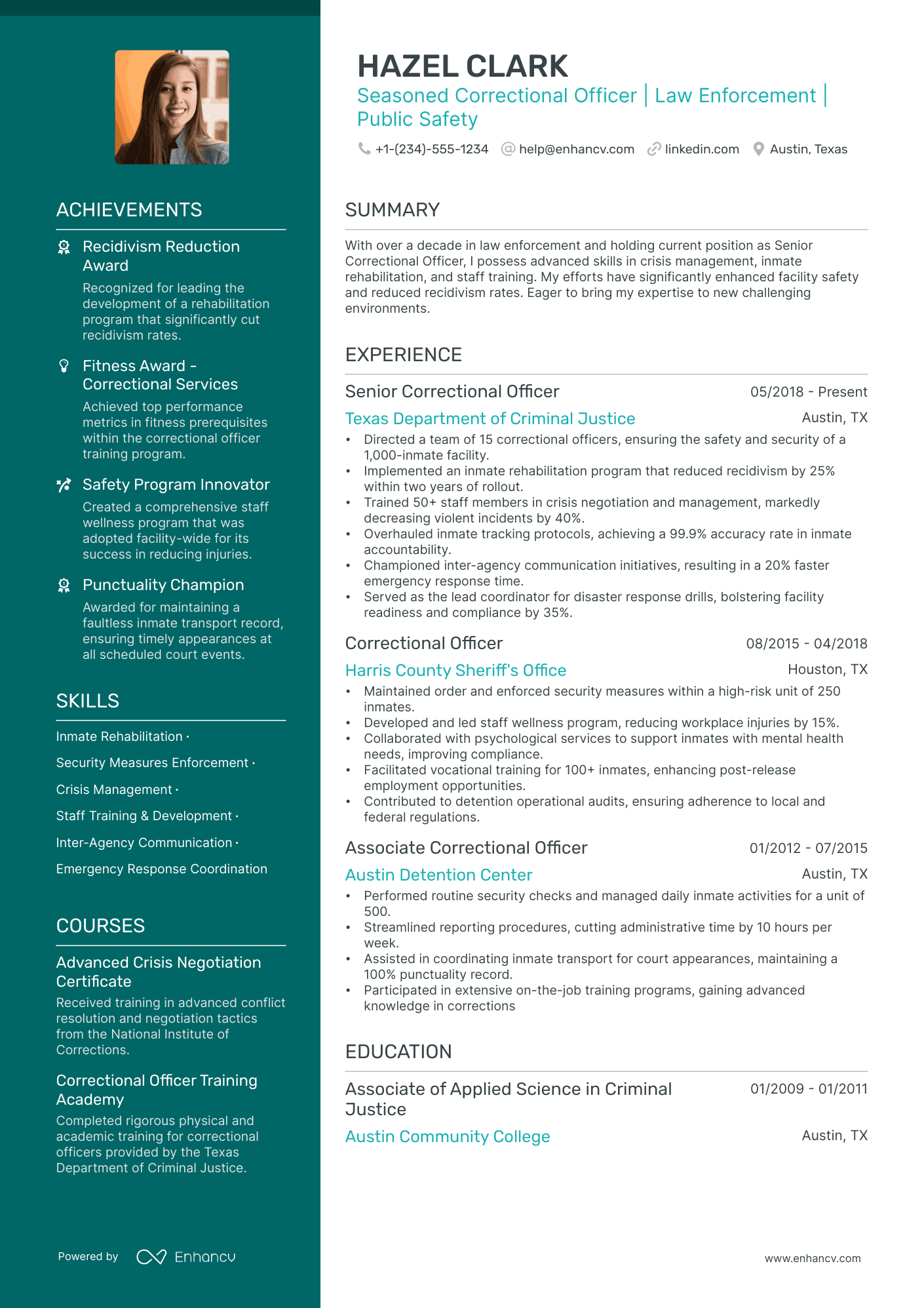 5 Correctional Officer Resume Examples & Guide for 2024