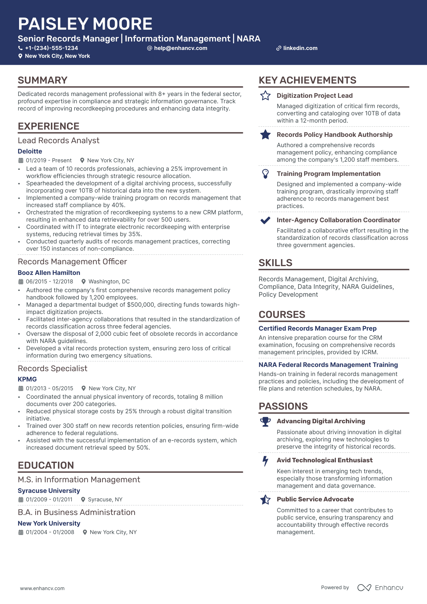 10 Records Manager Resume Examples & Guide for 2026