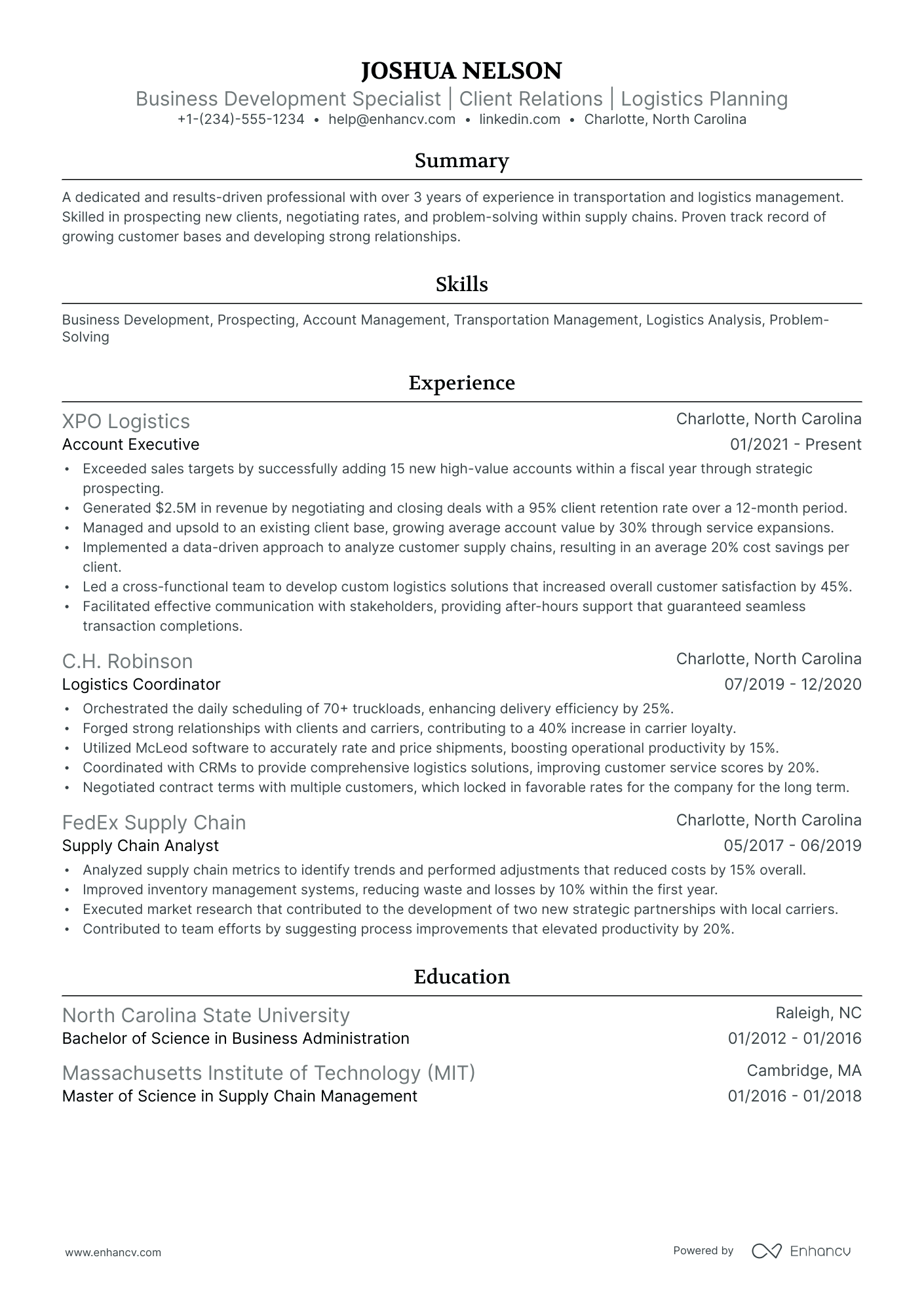 10 Logistics Account Manager Resume Examples & Guide for 2026