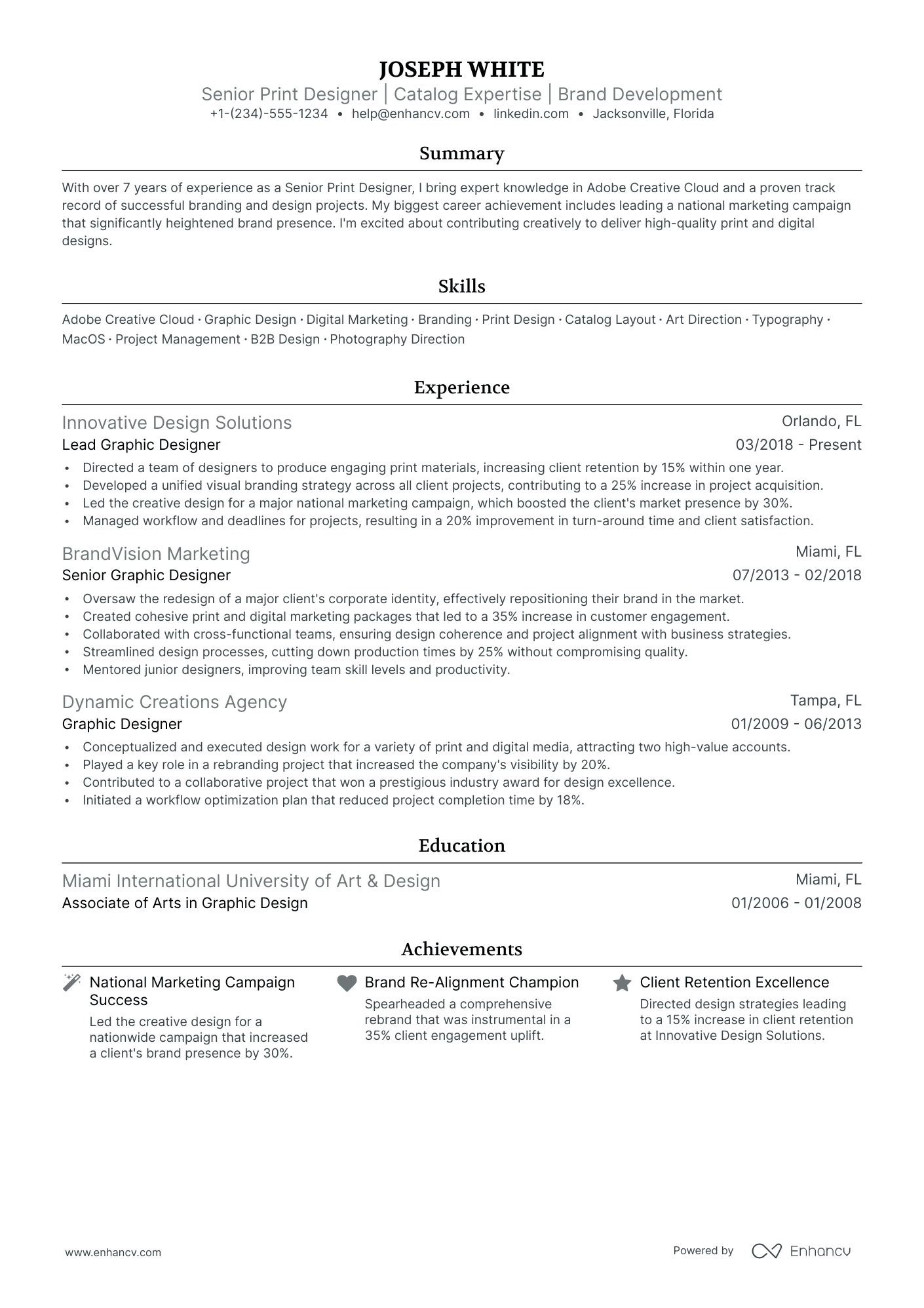 5 Print Designer Resume Examples & Guide for 2024