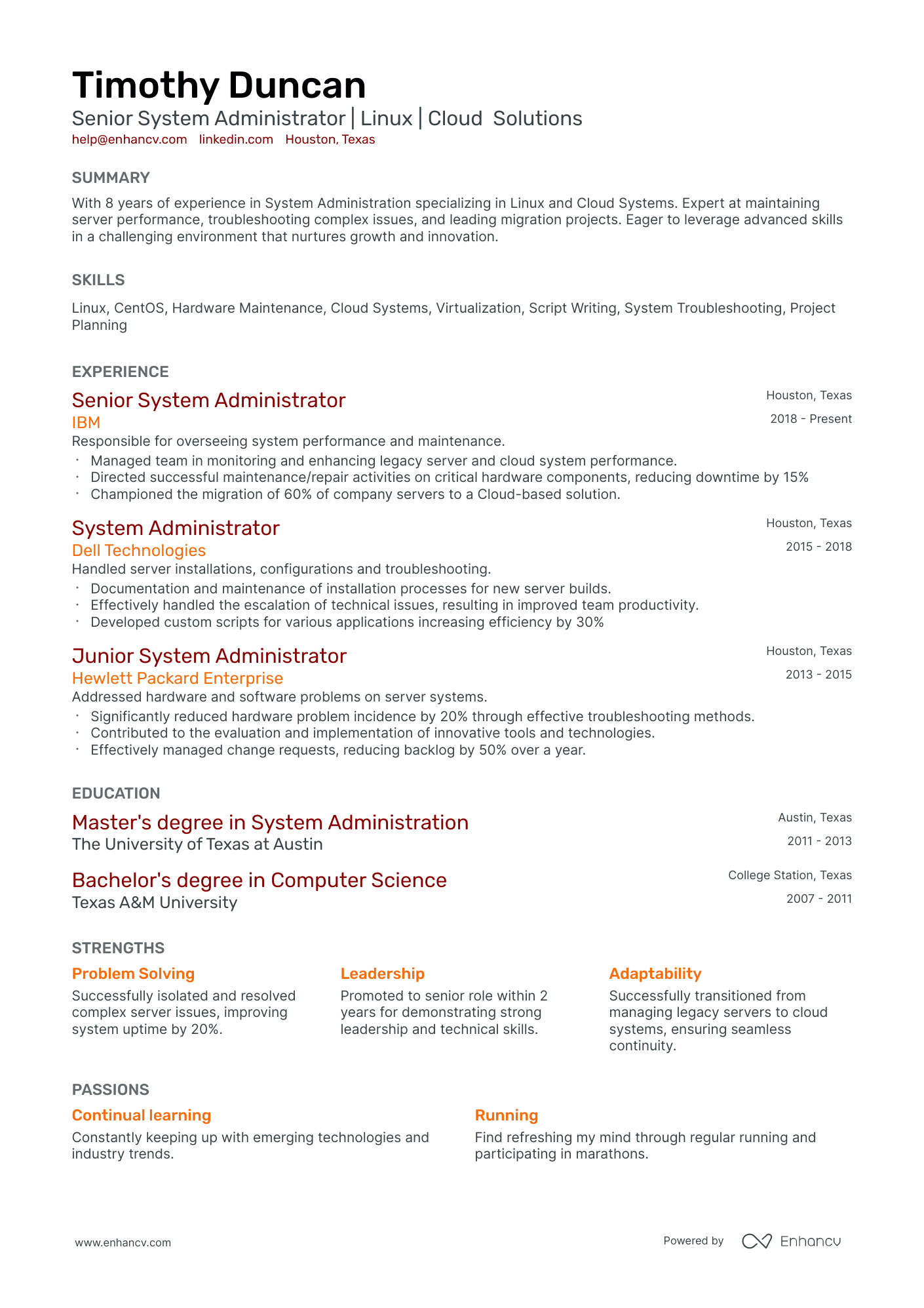 10 Linux System Administrator Resume Examples & Guide for 2025