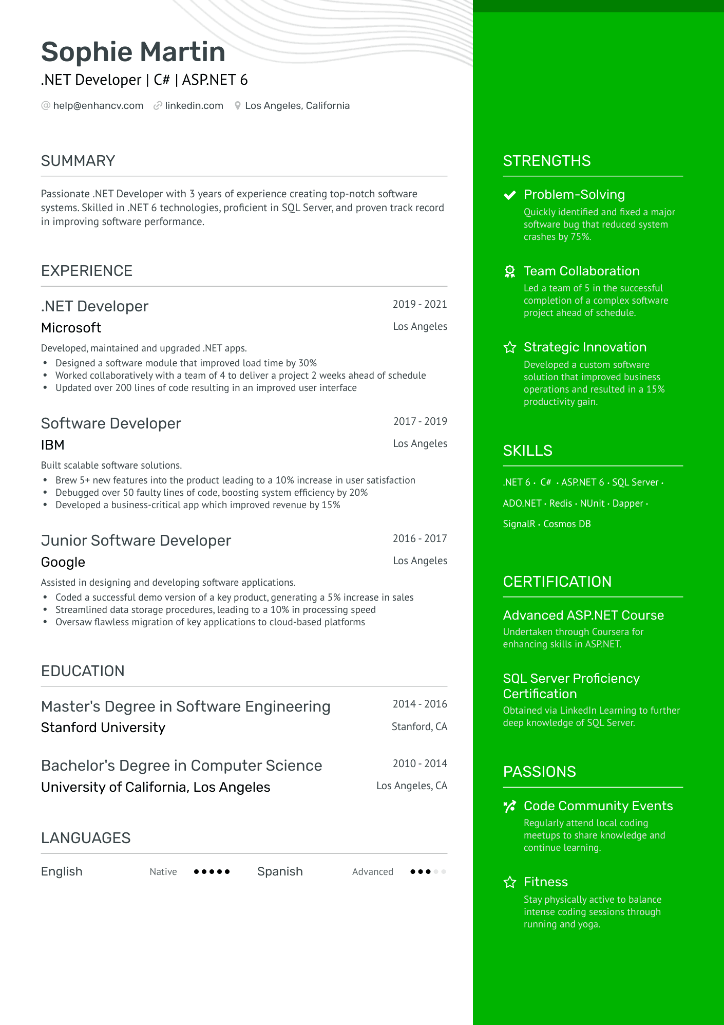 6 Net Developer Resume Examples & Guide for 2024