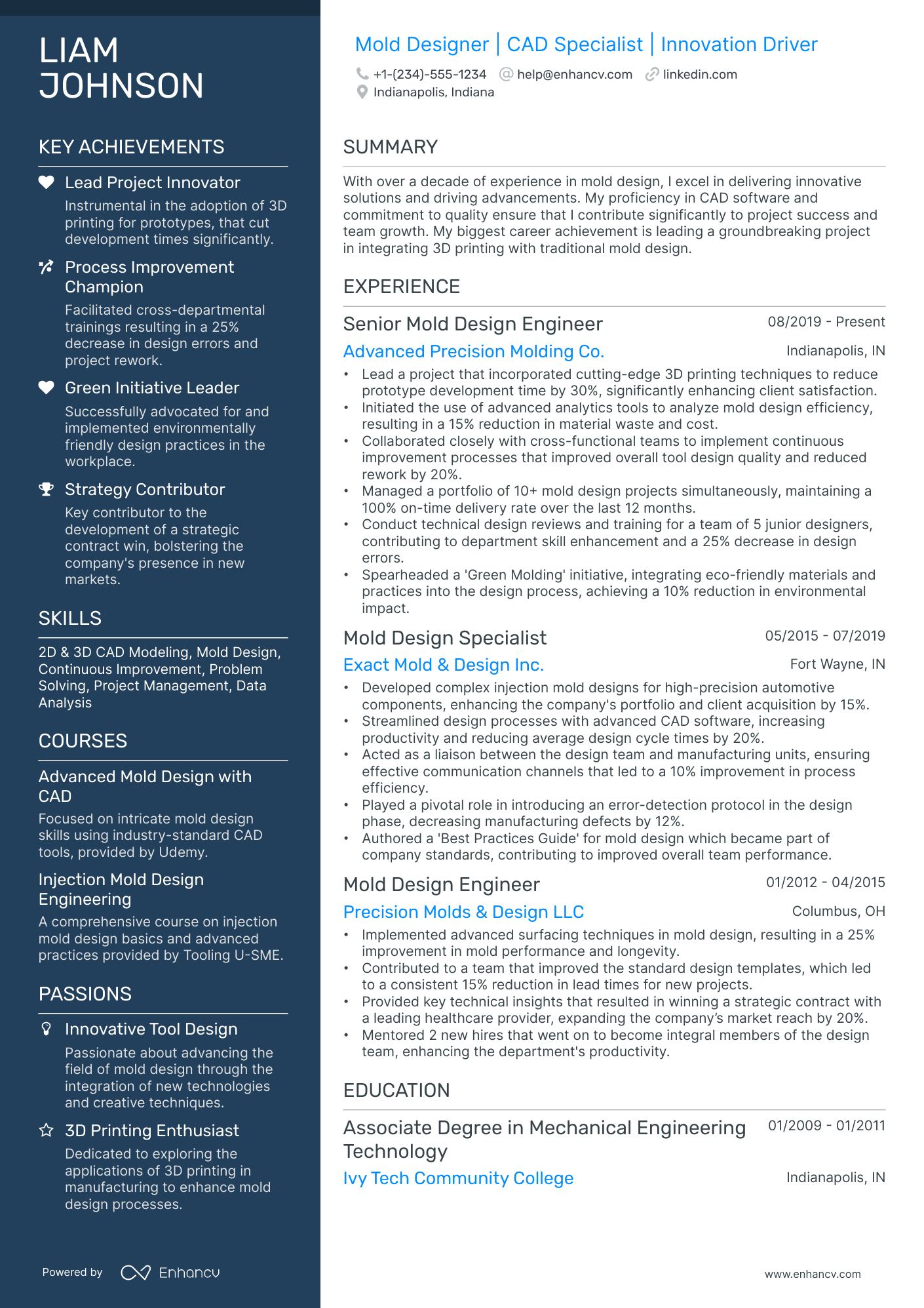 10 Mold Designer Resume Examples & Guide for 2025