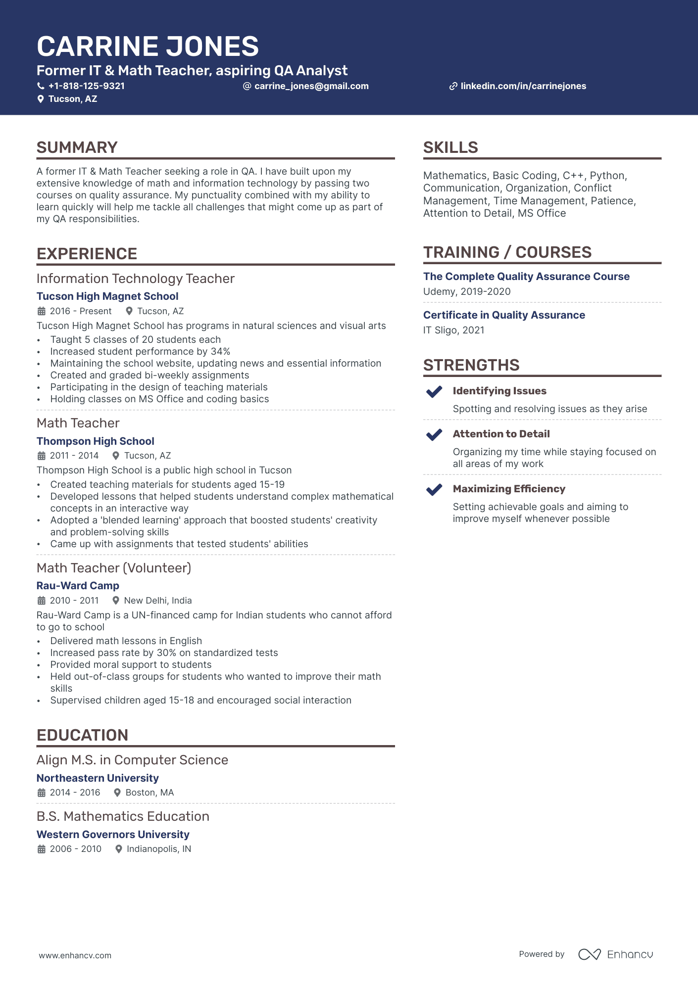 10 Teacher Career Change Resume Examples & Guide for 2026