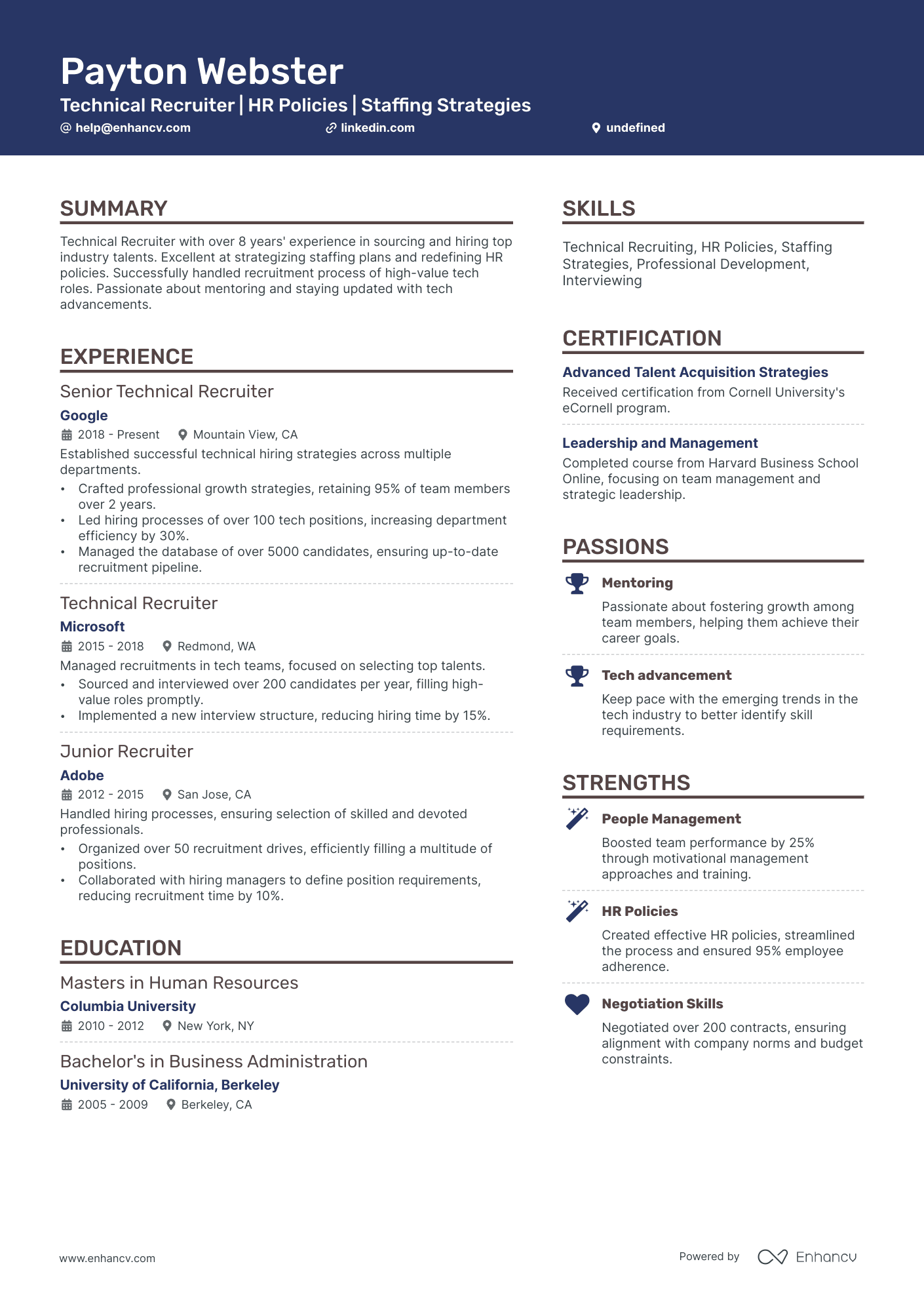 10 Technical Recruiter Resume Examples & Guide for 2026