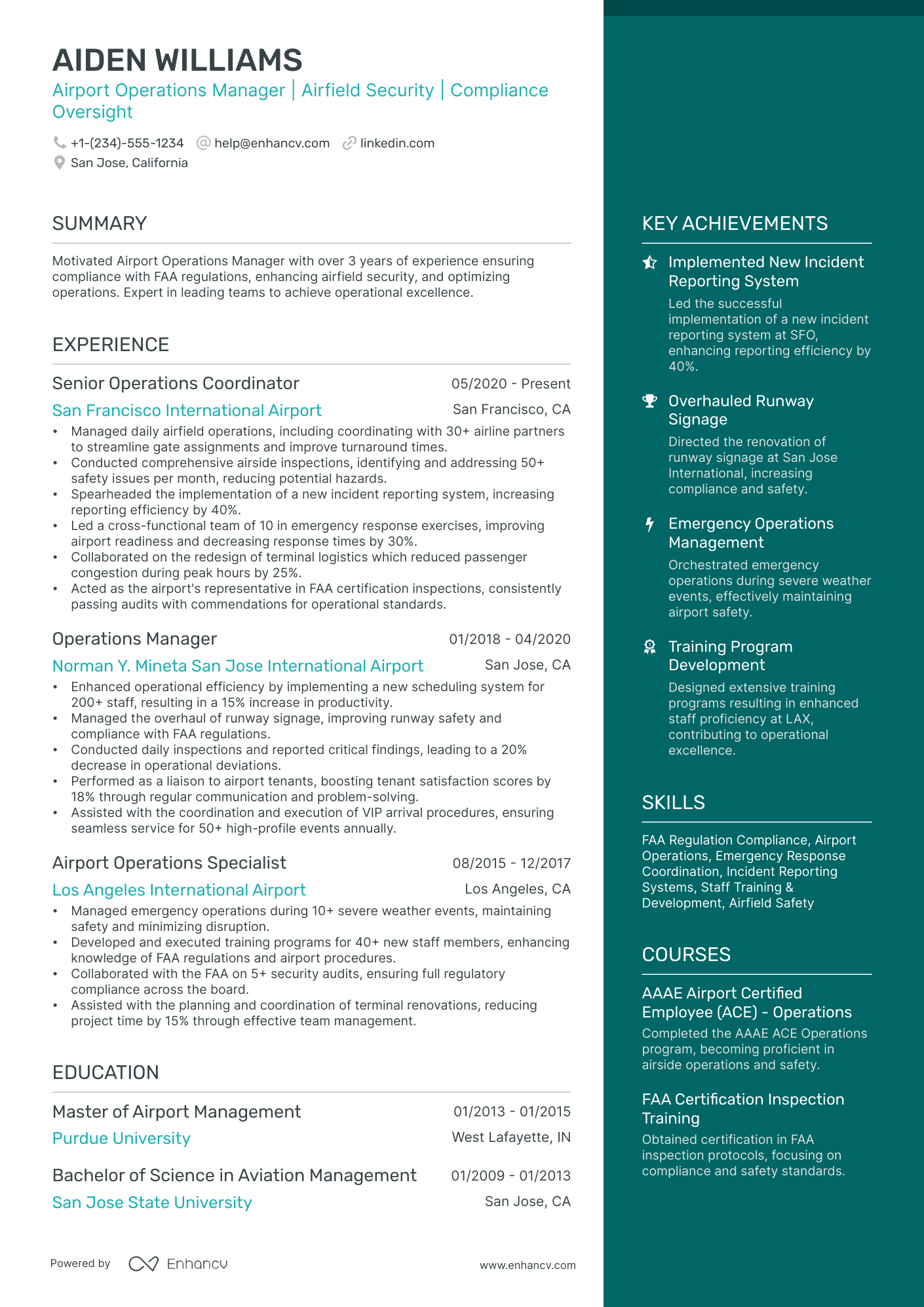 10 Airport Manager Resume Examples, Templates & Guide for 2026