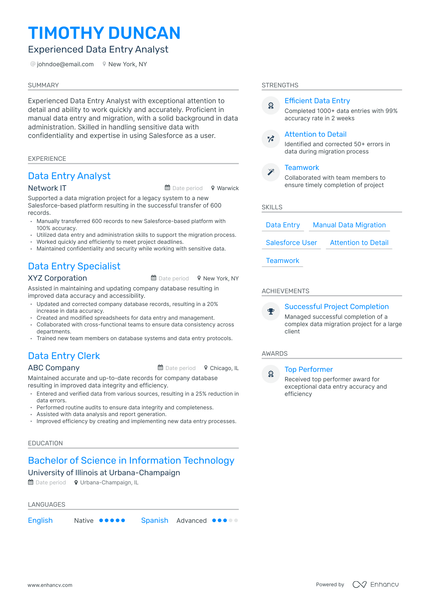 9 Data Entry Resume Examples & Guide for 2024