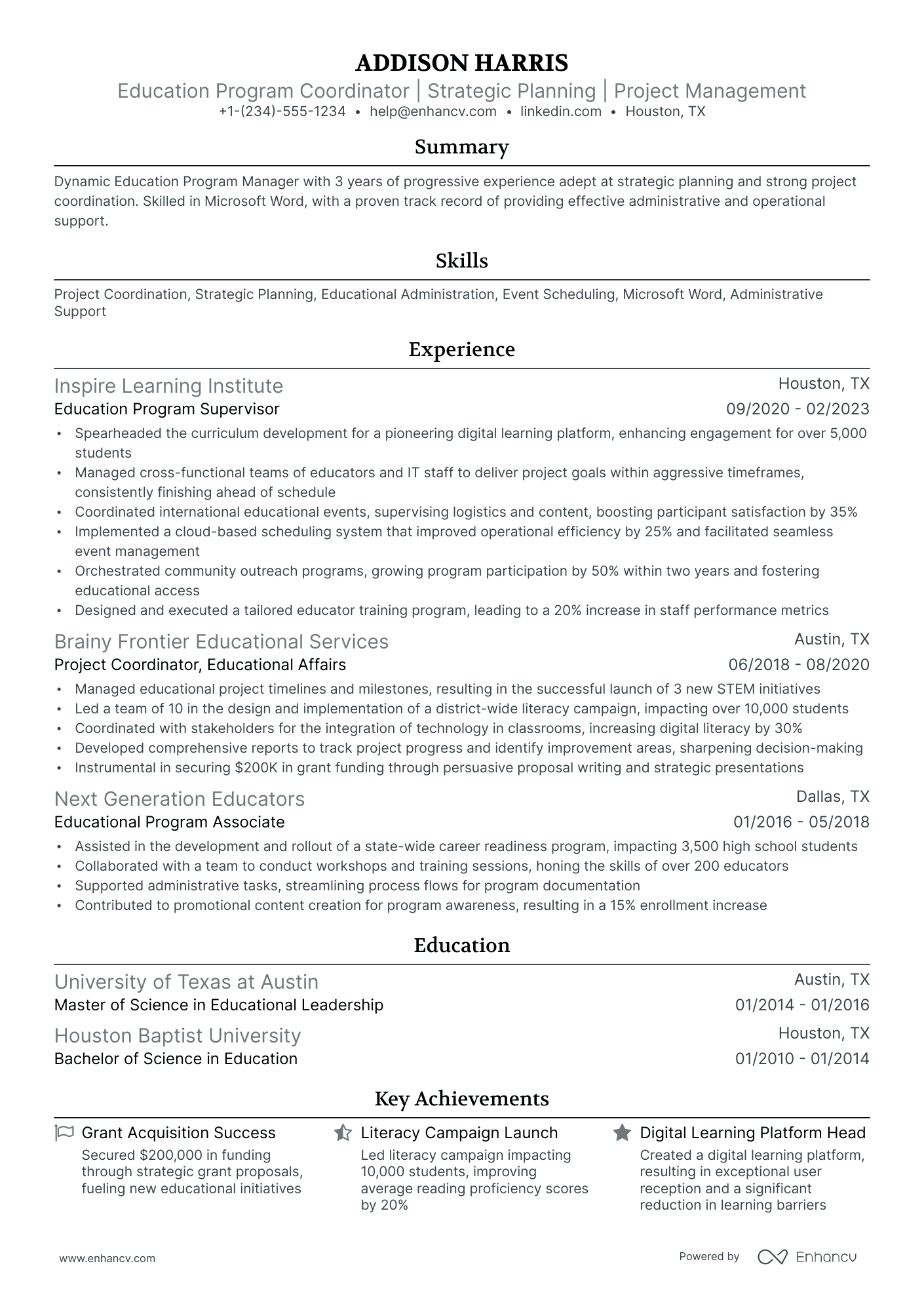 10 Education Program Manager Resume Examples & Guide for 2026