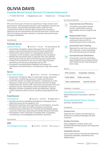 16 Server Resume Examples, Templates & Guide for 2026