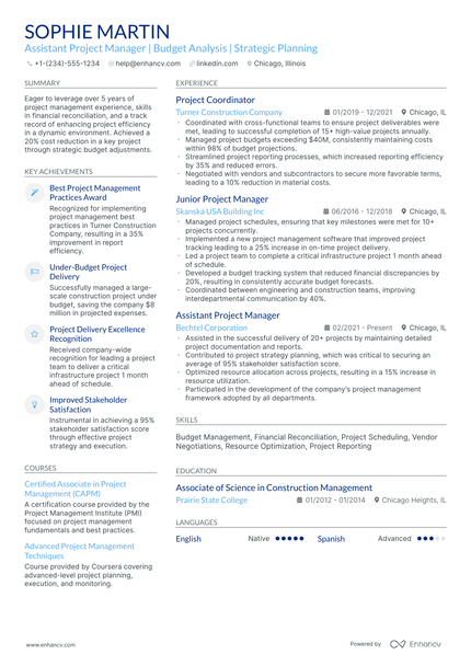 10 Assistant Project Manager Resume Examples & Guide for 2026