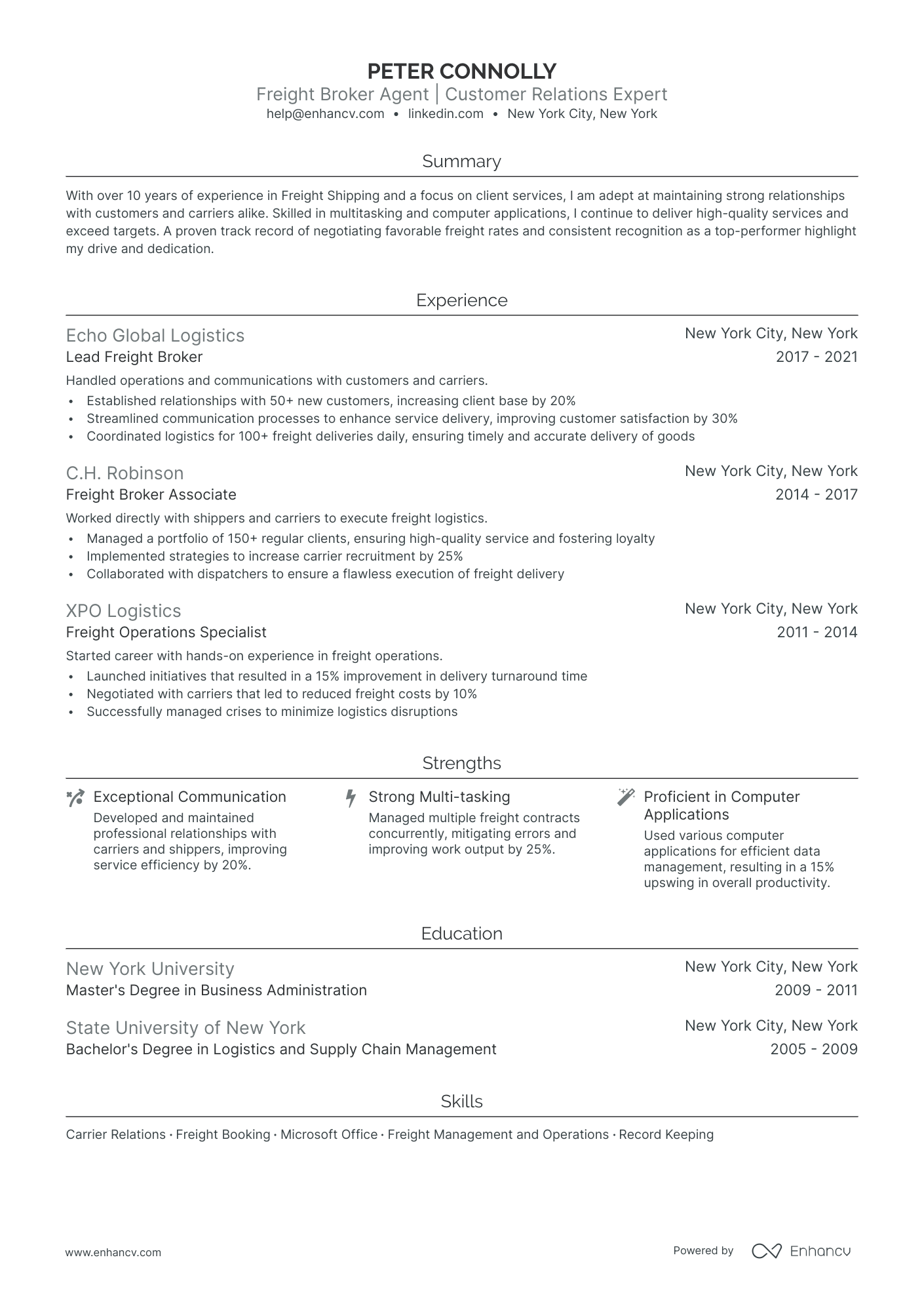 5 Freight Broker Resume Examples & Guide for 2024
