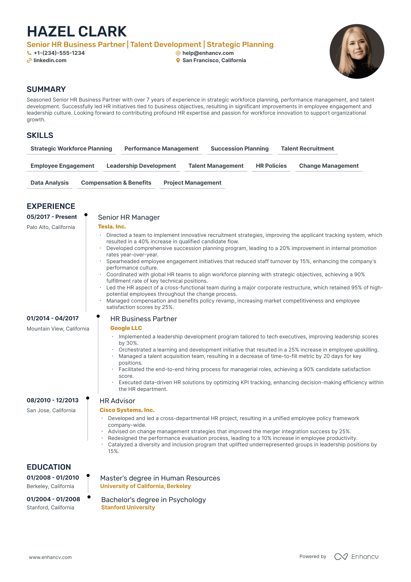 5 HR Business Partner Resume Examples With 10/10 Score In 2025