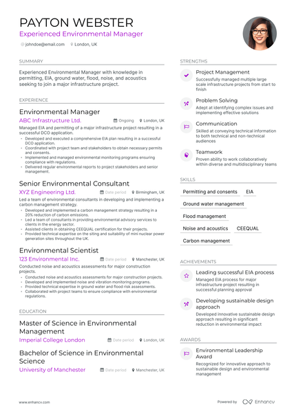 2 Environmental Manager Resume Examples & Guide for 2023
