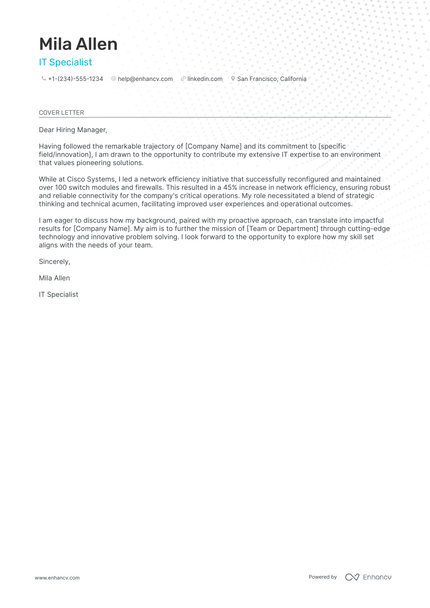 8 Professional System Administrator Cover Letter Examples and Template ...
