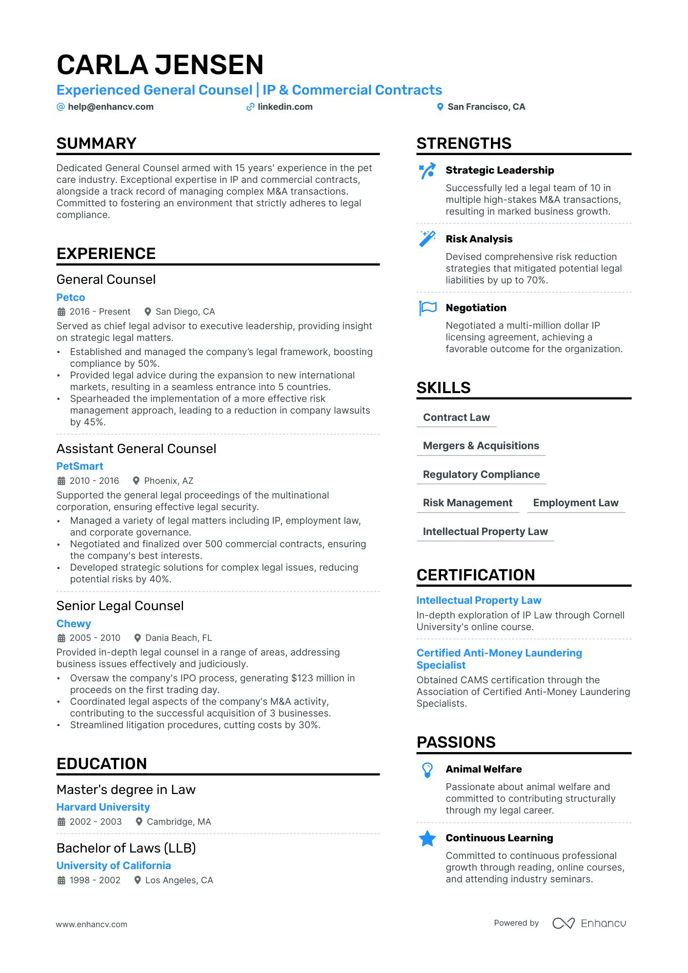 5 General Counsel Resume Examples & Guide for 2024
