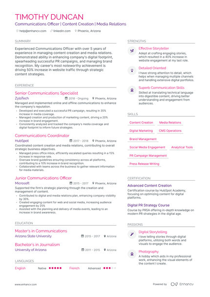 5 Communications Officer Resume Examples & Guide for 2023
