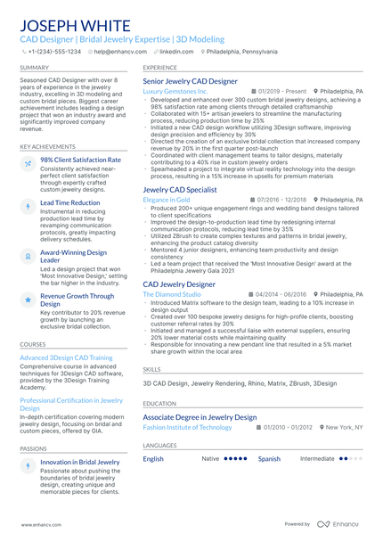 10 CAD Designer Resume Examples & Guide for 2026