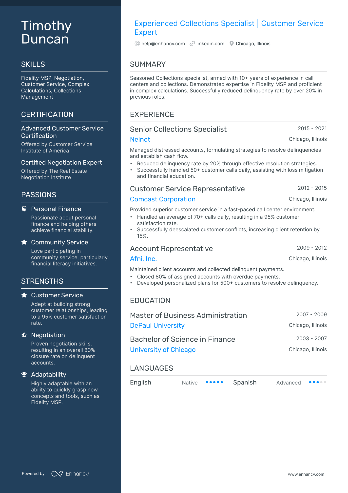 10 Collections Specialist Resume Examples & Guide for 2026