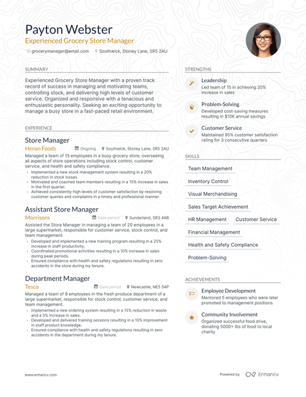 5 Grocery Store Manager Resume Examples & Guide for 2024