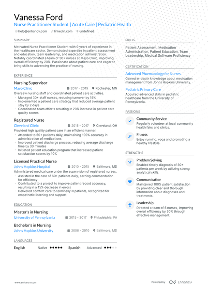 10 Nurse Practitioner Student Resume Examples & Guide for 2026
