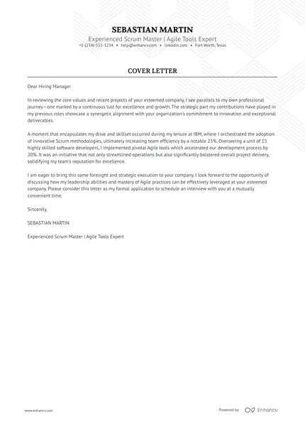 9 Professional Scrum Master Cover Letter Examples and Template for 2026 ...