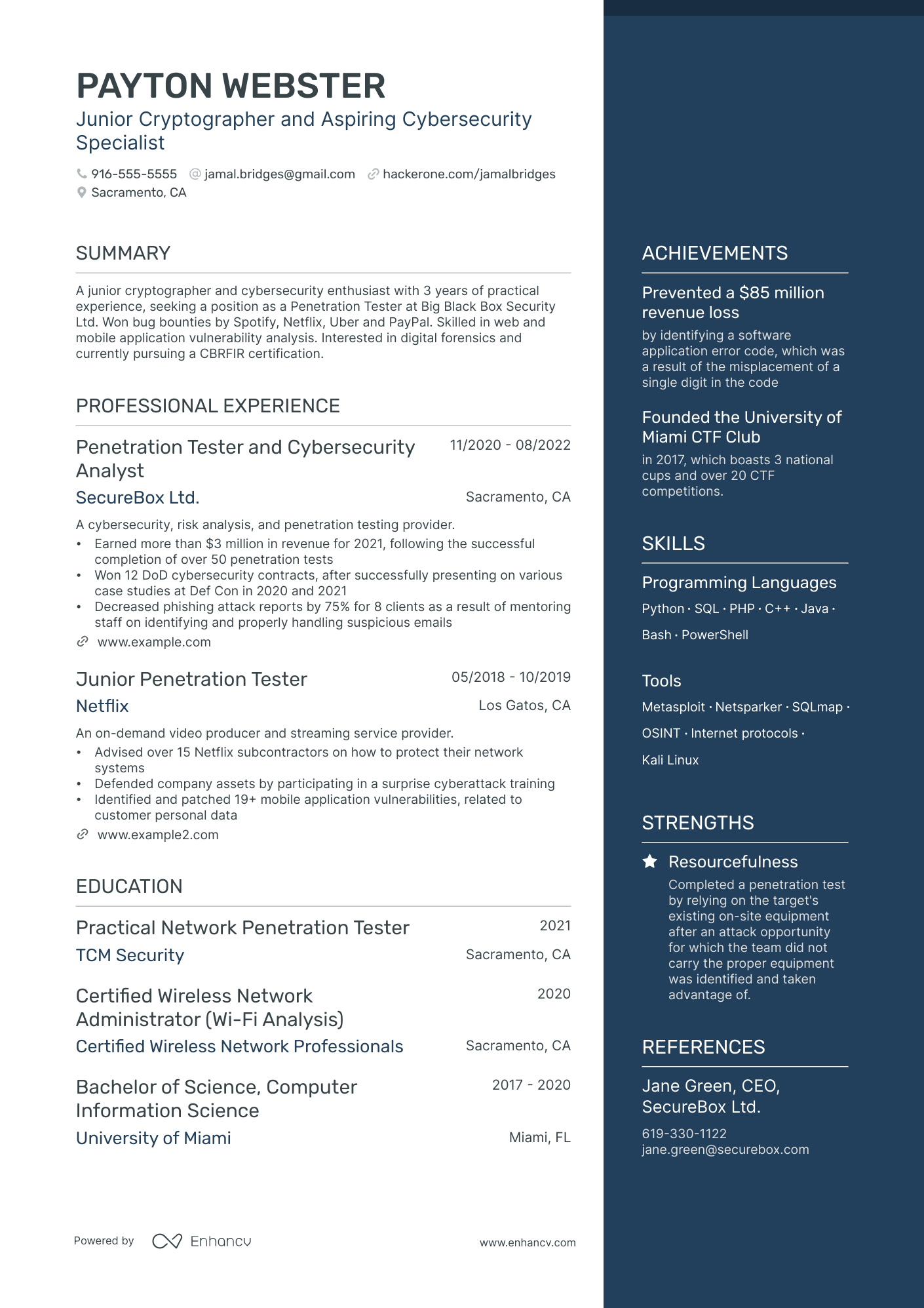 5 Penetration Tester Resume Examples & Guide for 2024 5 Penetration Tester Resume Examples & Guide for 2024