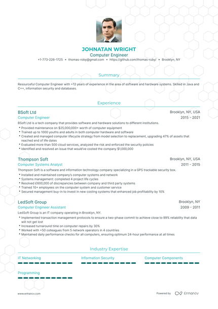 5 Computer Engineer Resume Examples & Guide for 2024