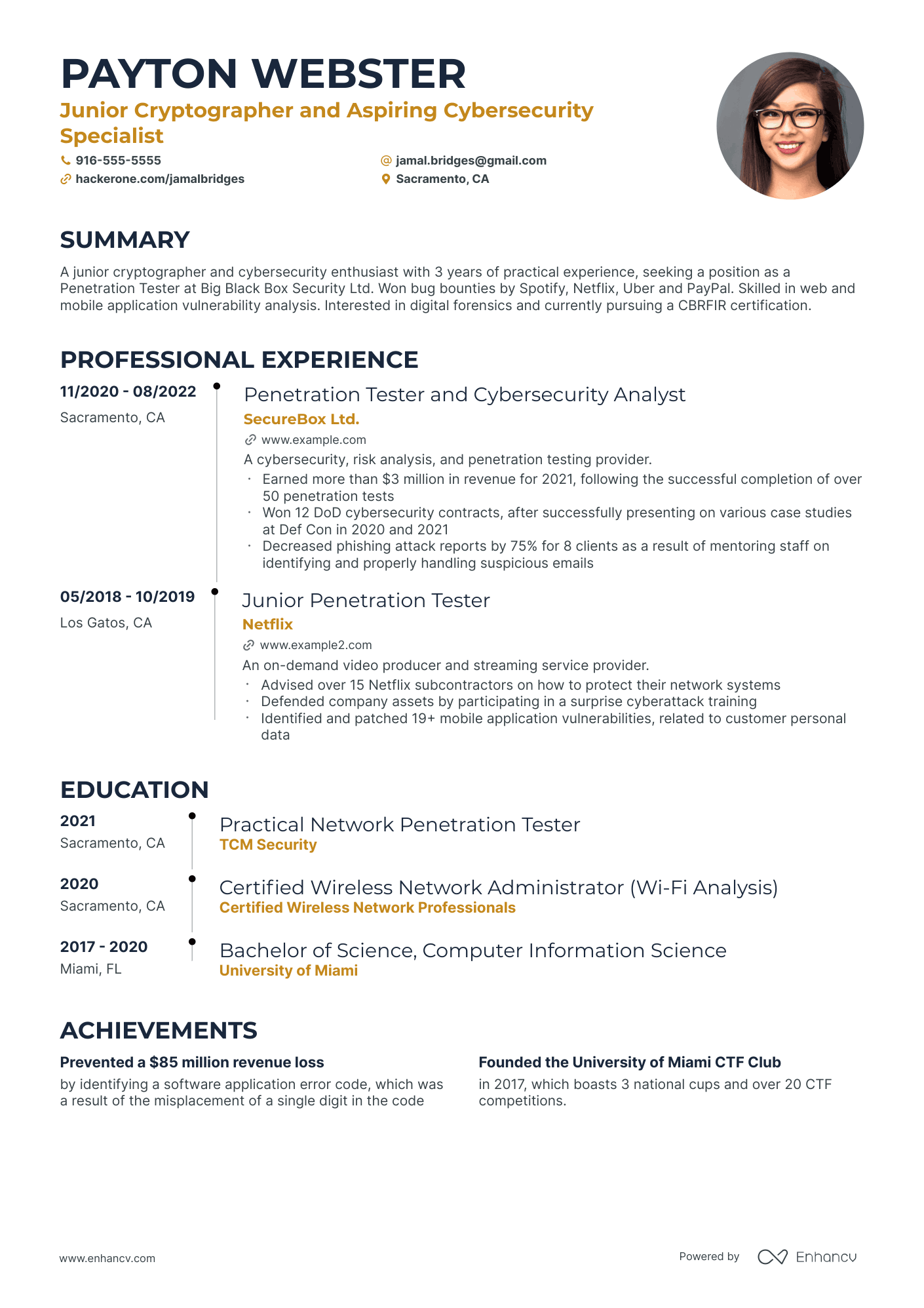 5 Penetration Tester Resume Examples & Guide for 2025