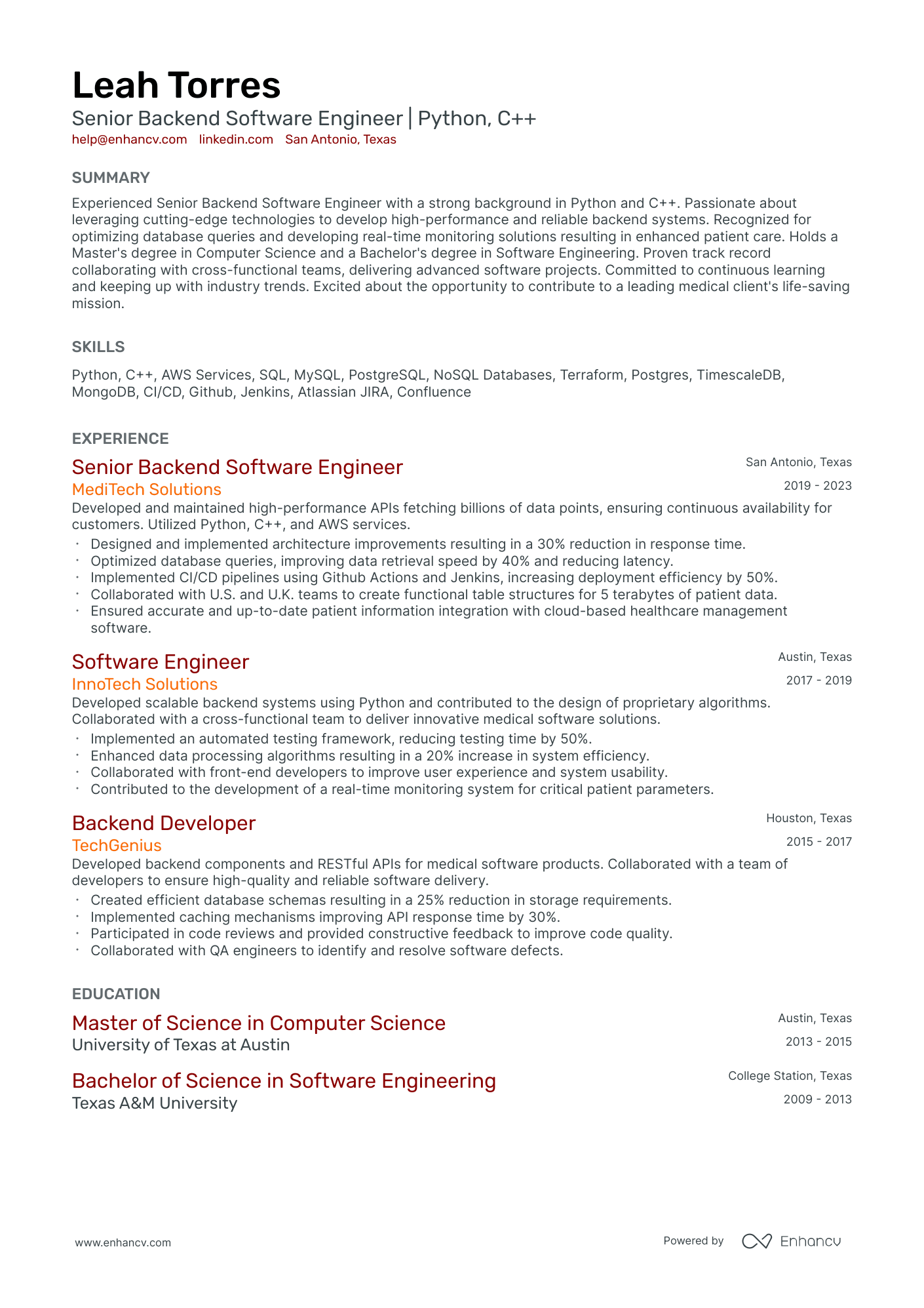 10 Lead Engineer Resume Examples & Guide for 2026