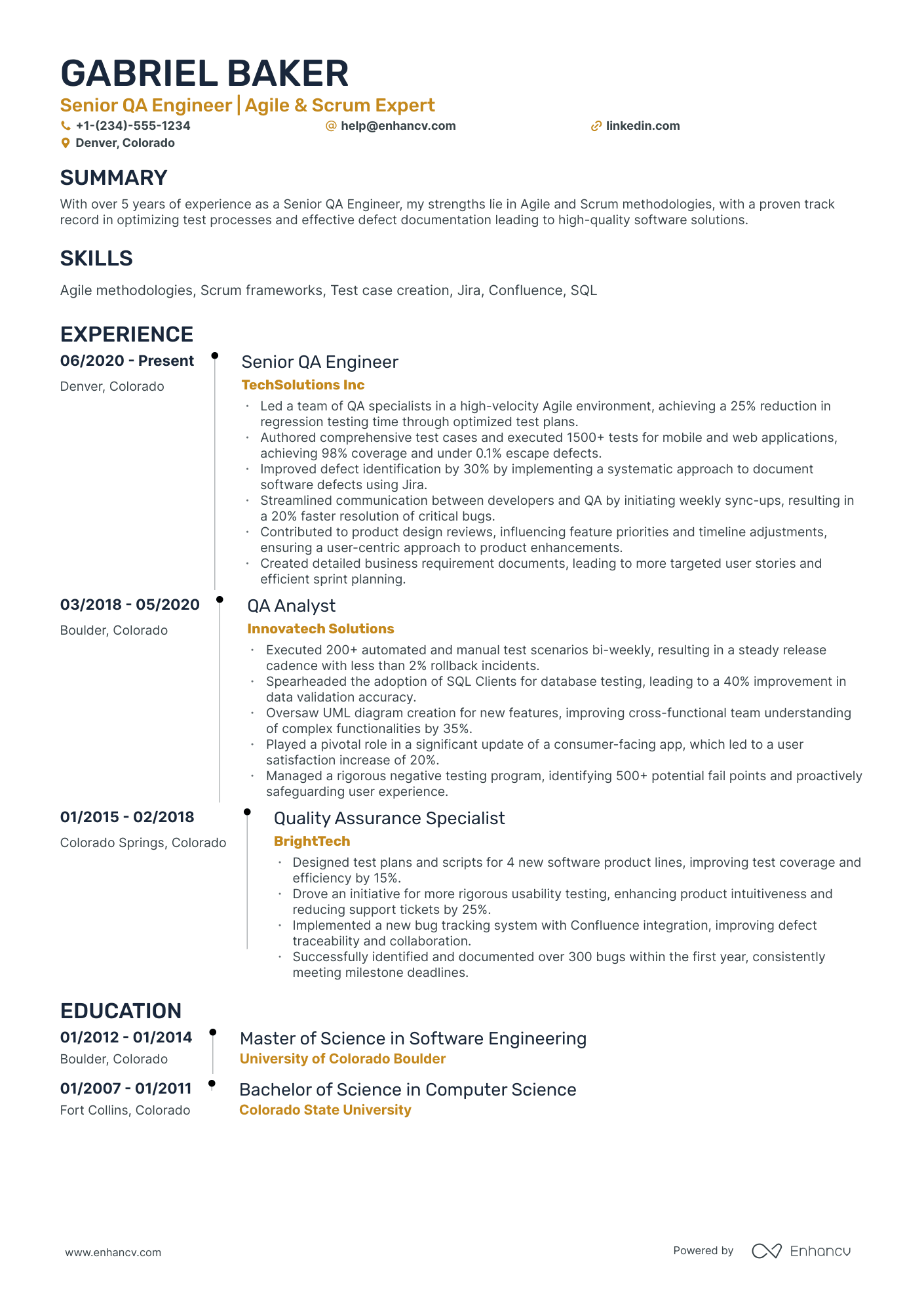 10 Software QA Engineer Resume Examples & Guide for 2026