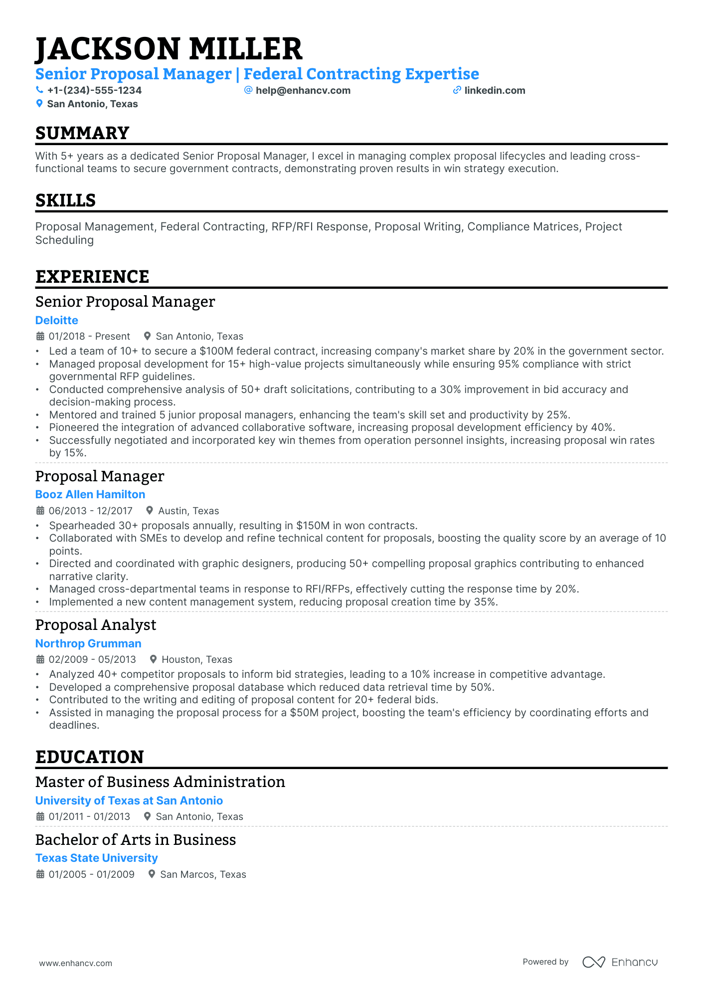 10 Proposal Manager Resume Examples & Guide for 2026