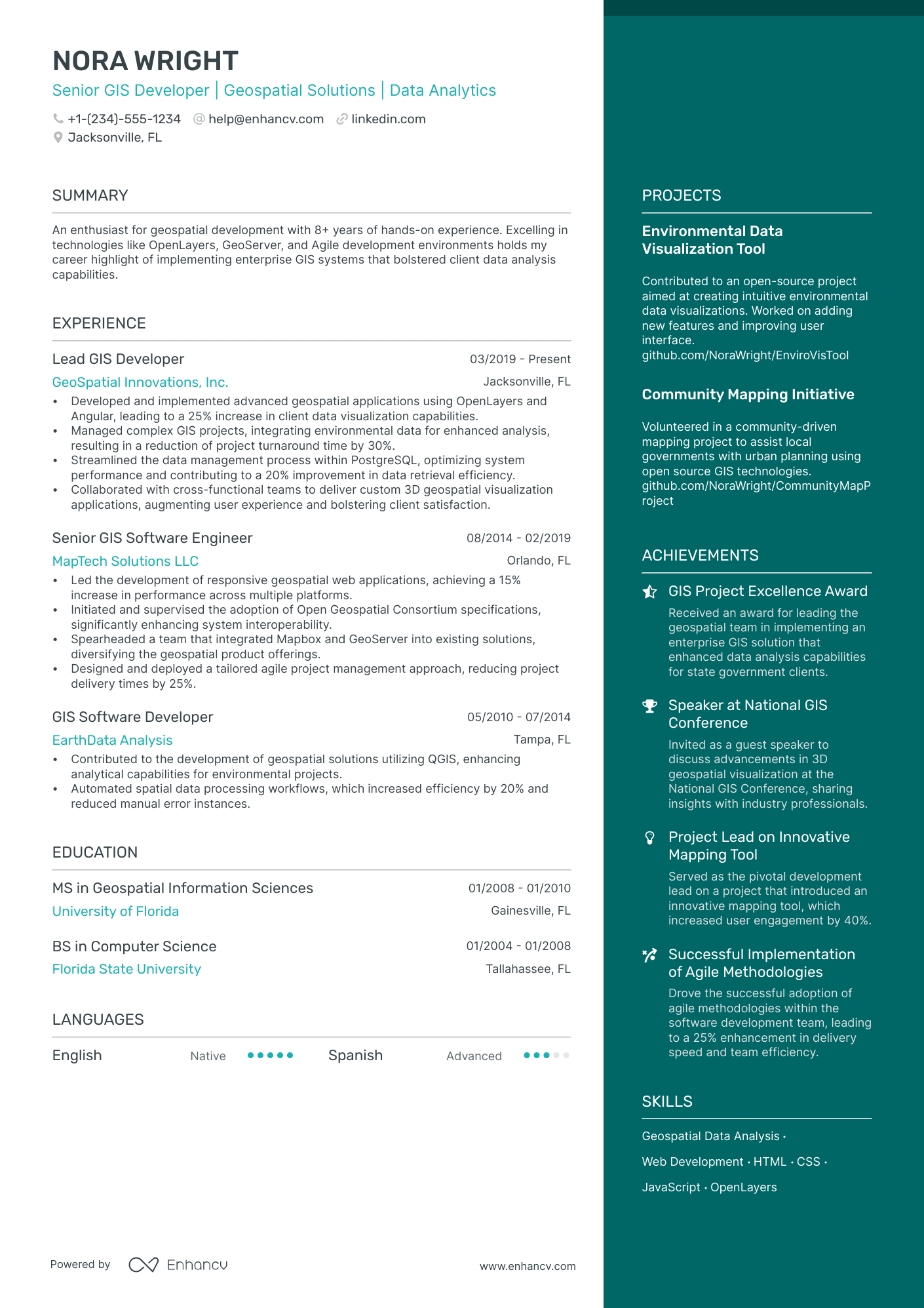 5 GIS Developer Resume Examples & Guide for 2024