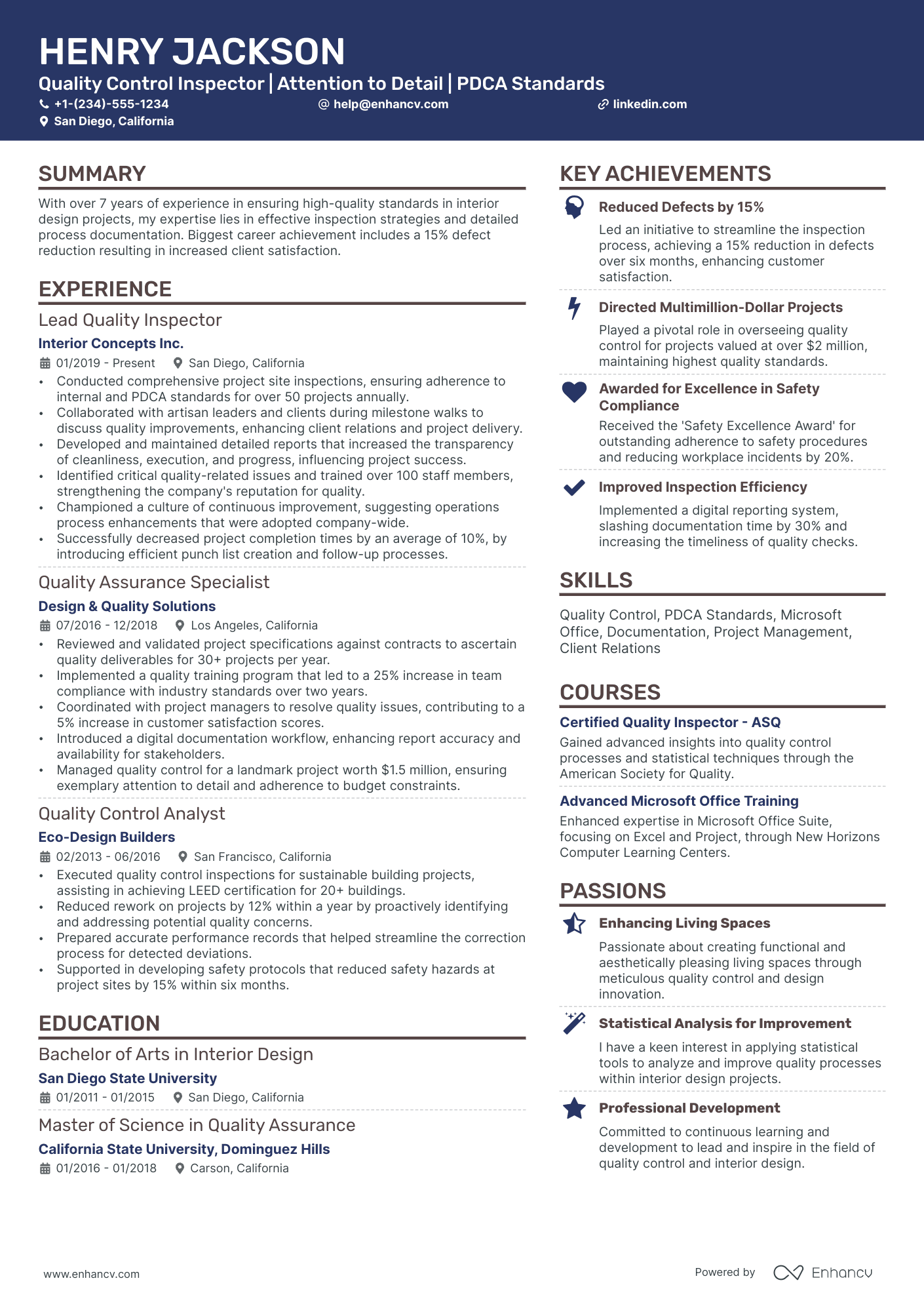 10 Quality Control Inspector Resume Examples & Guide for 2026