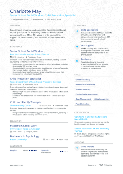 5 School Social Worker Resume Examples & Guide for 2024