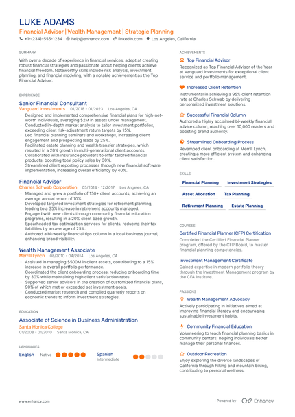 5 Financial Professional Resume Examples & Guide for 2024