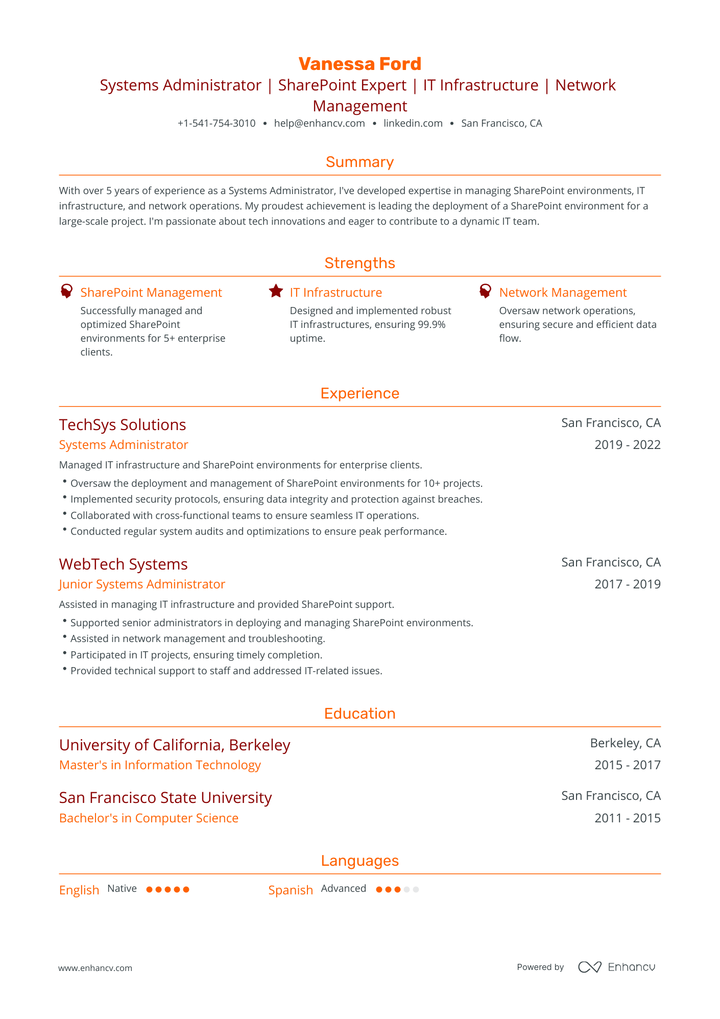 5 Sharepoint Resume Examples & Guide for 2024