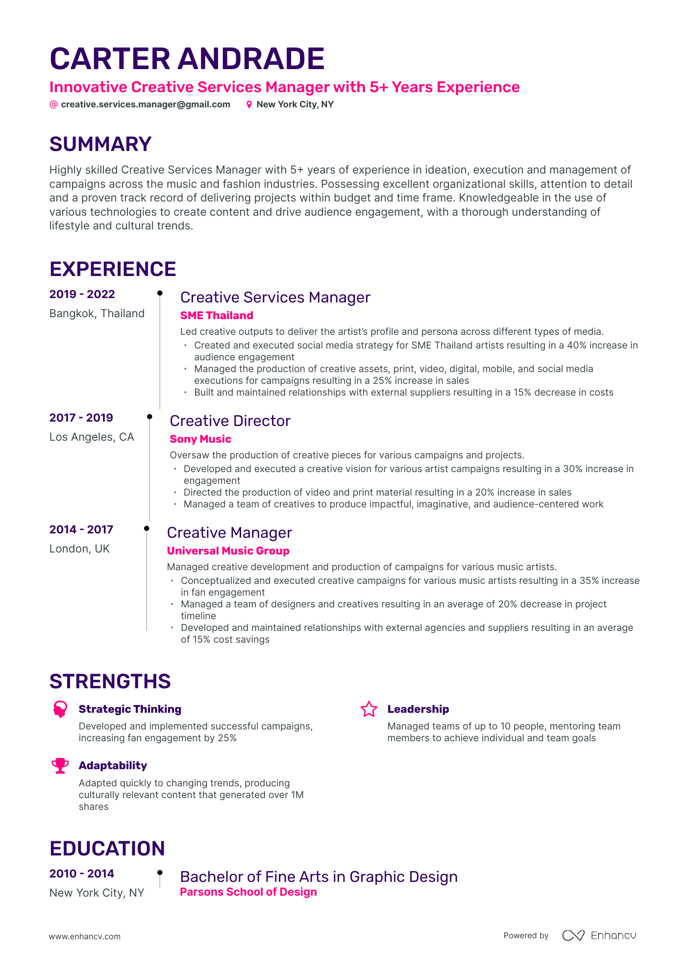 5 Creative Services Manager Resume Examples & Guide for 2024
