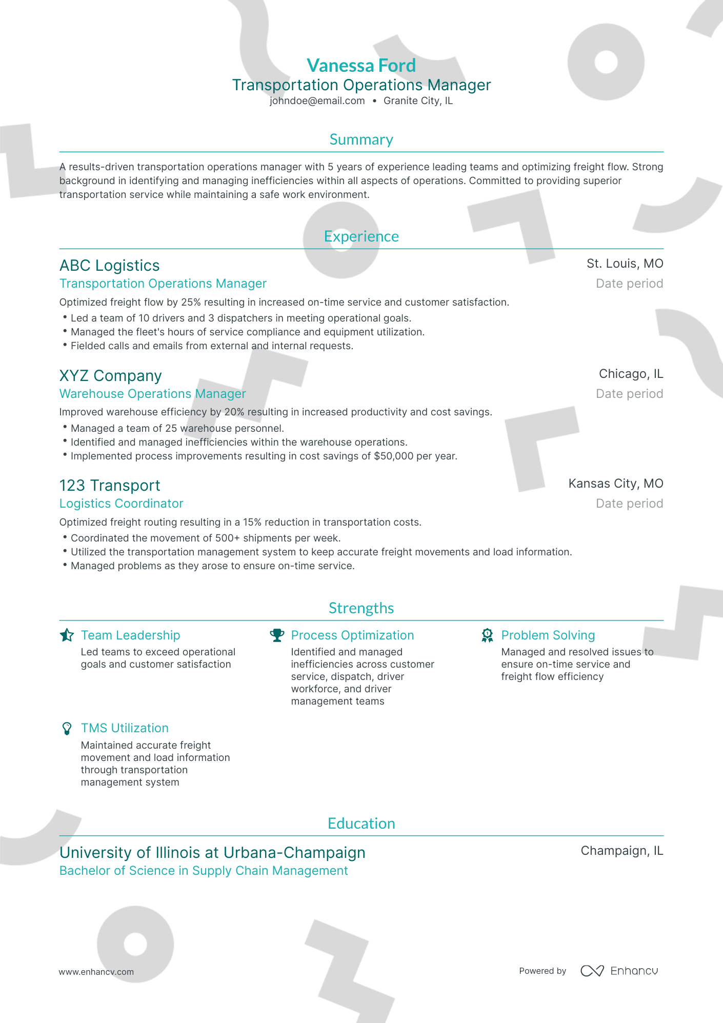 5 Transportation Operations Manager Resume Examples & Guide for 2023