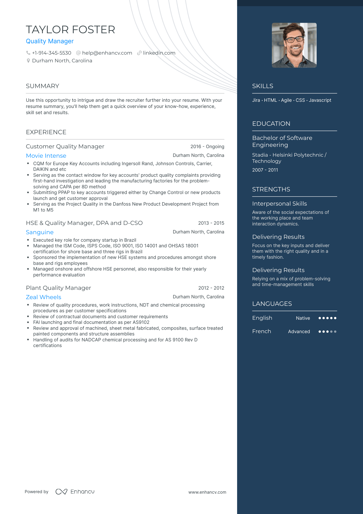 Quality Manager Resume Examples & Guide for 2023 (Layout, Skills, Keywords & Job Description)