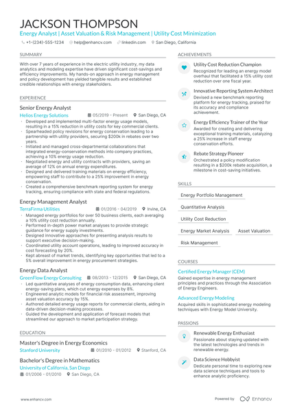 5 Energy Manager Resume Examples & Guide for 2024