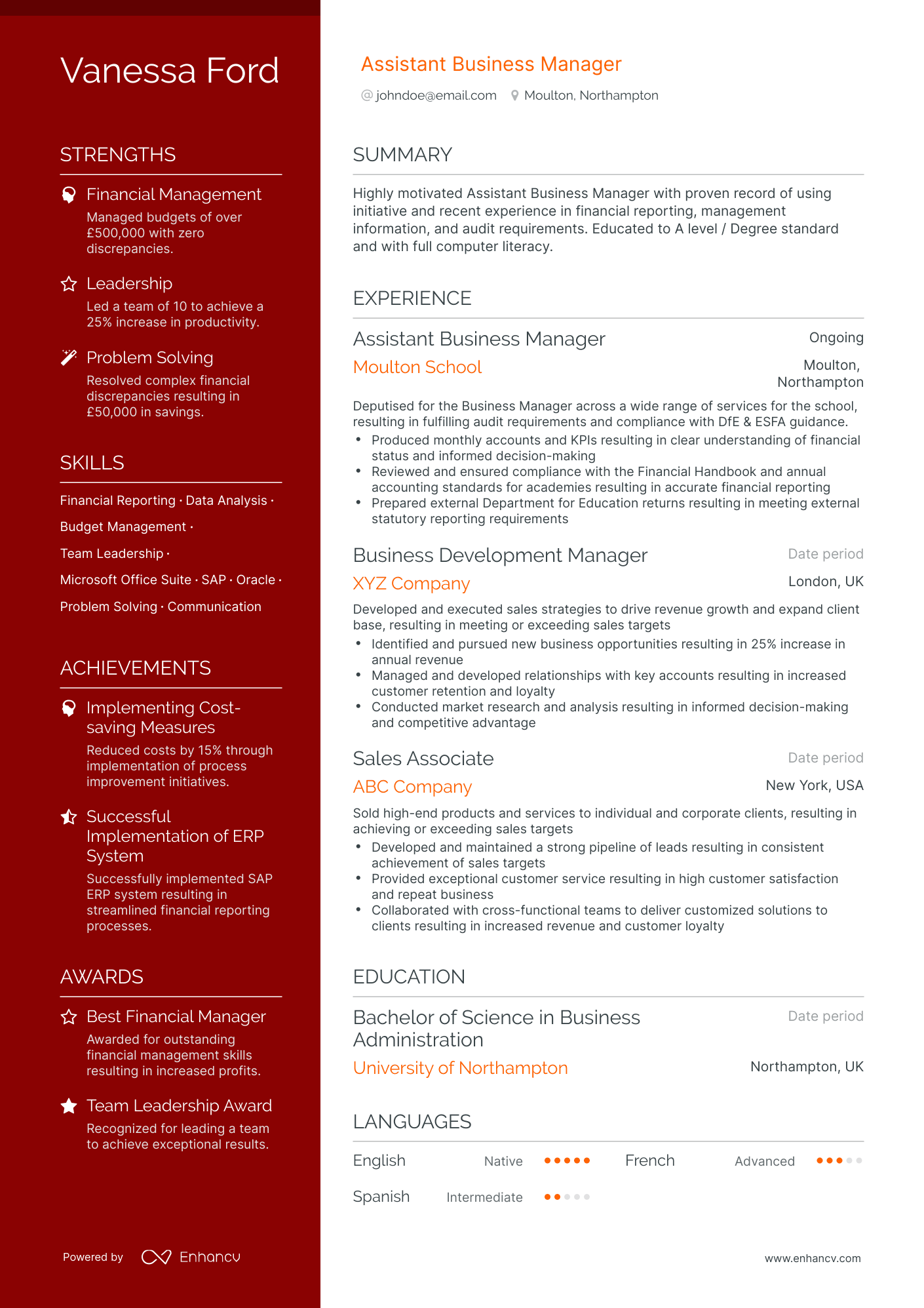 9 Assistant Manager Resume Examples & Guide for 2024