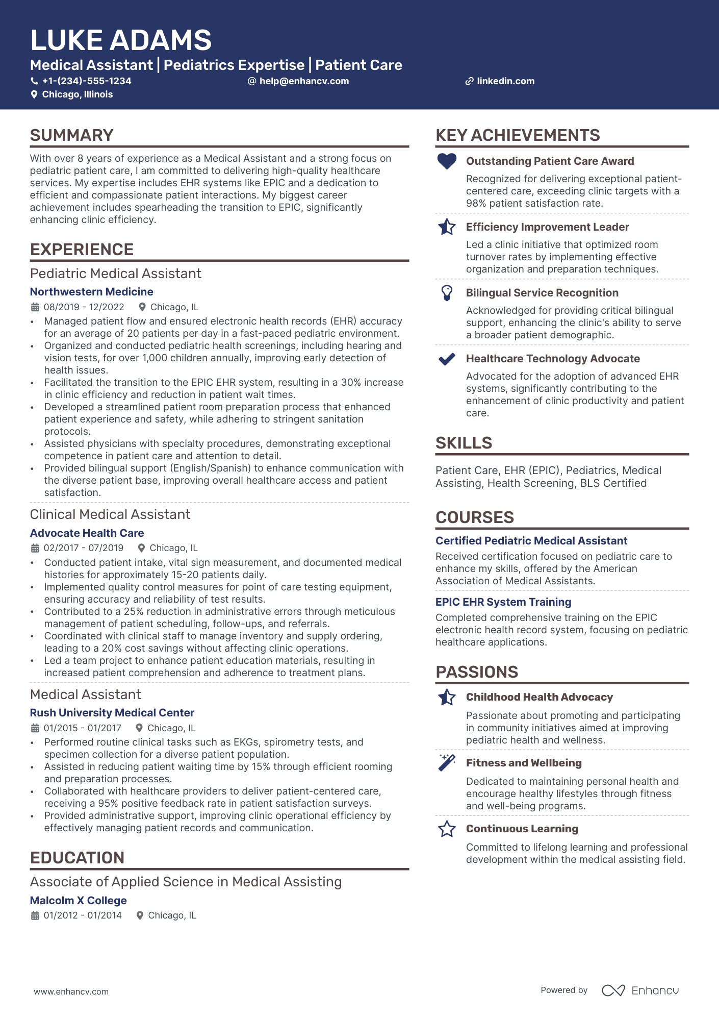 10 Pediatric Medical Assistant Resume Examples & Guide for 2025