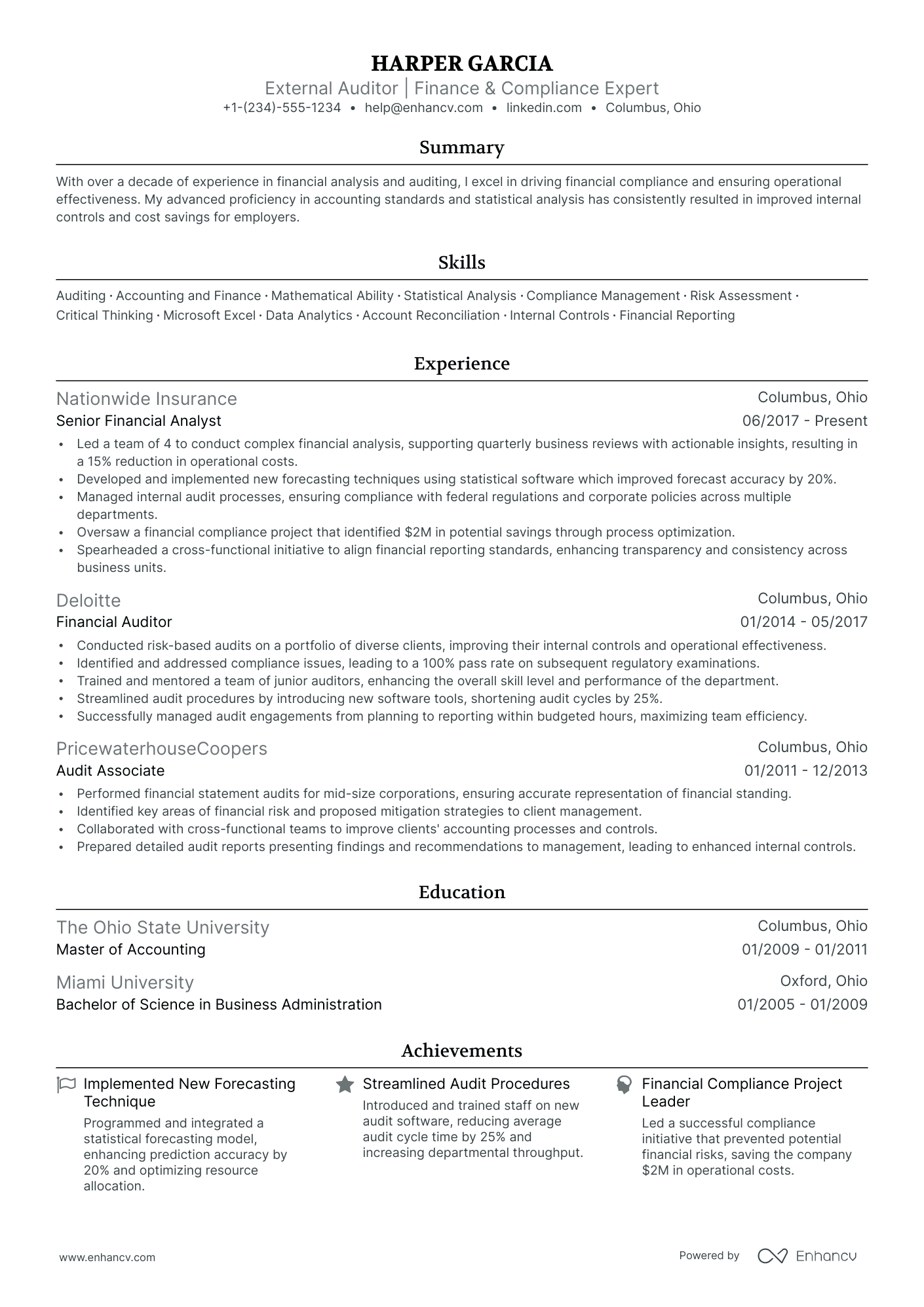 5 External Auditor Resume Examples & Guide for 2024