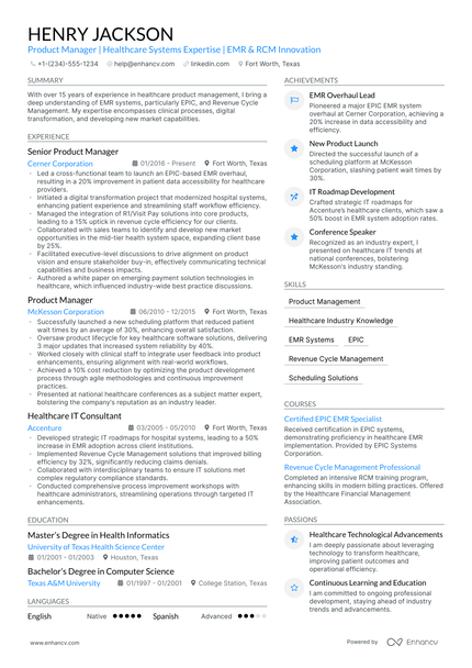 5 Healthcare Product Manager Resume Examples & Guide for 2024