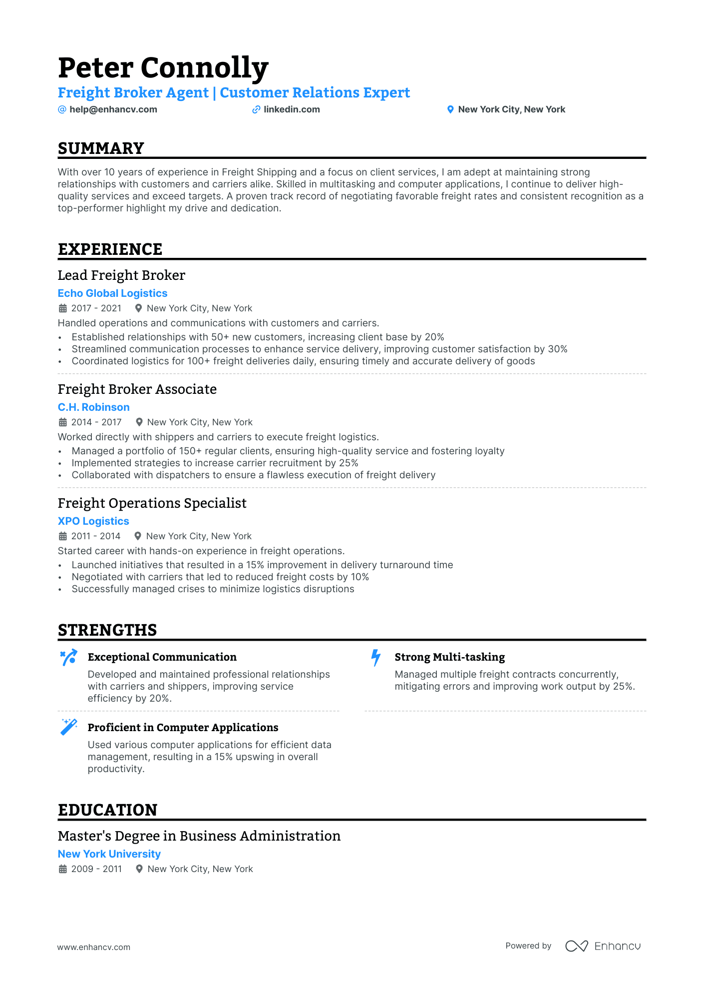 5 Freight Broker Resume Examples & Guide for 2024