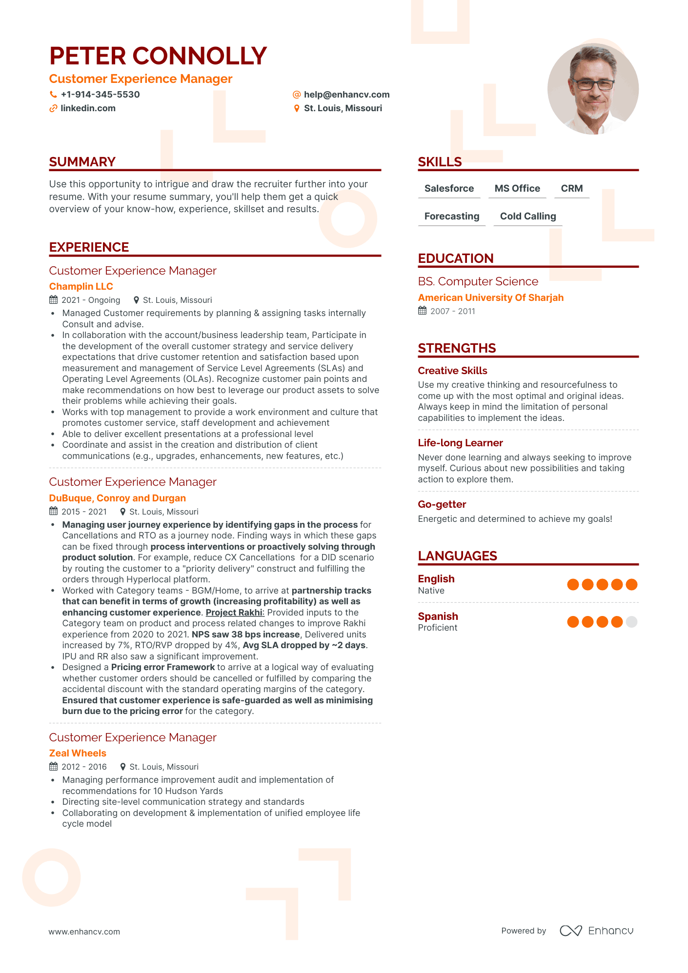 Customer Experience Manager Resume Examples & Guide for 2023 (Layout ...
