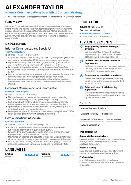 20 Internal Communications Resume Examples & Guide for 2026