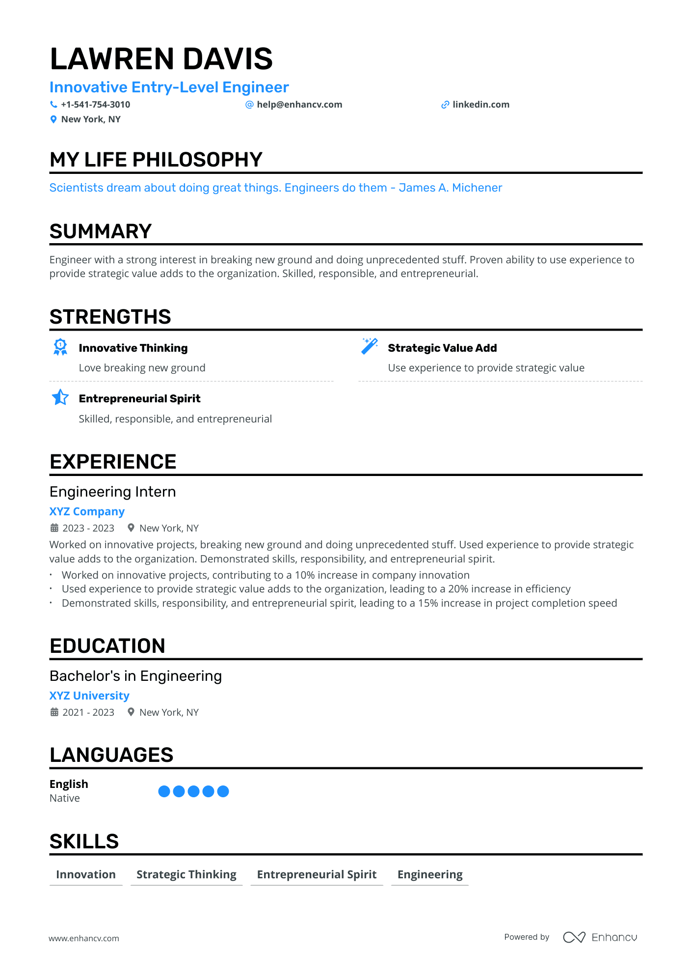5 Entry Level Engineering Resume Examples & Guide for 2024