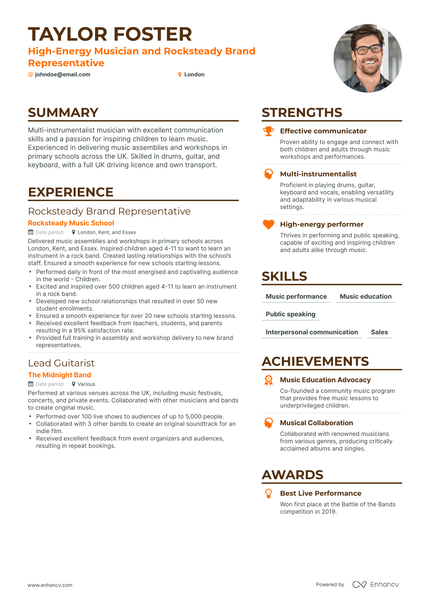 3 Musician Resume Examples & Guide for 2023