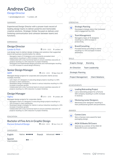 5 Design Director Resume Examples & Guide for 2023